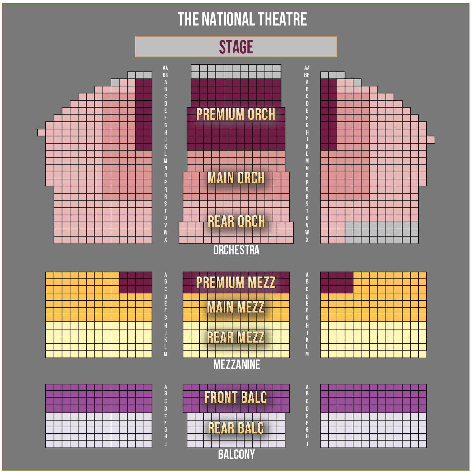Official Theatre Seating Chart DC | The National Theatre